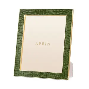 Aerin Classic Croc Leather Frame, 8 X 10 Verde