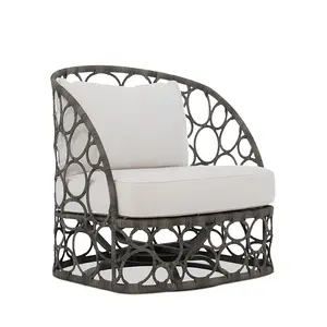 BERNHARDT Bali Swivel Outdoor Chair - White/whicker