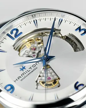Hamilton Jazzmaster Open Heart Watch, 42mm - White/blue