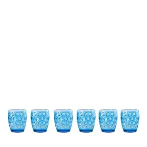 MARIO LUCA GIUSTI Acrylic Lente Acrylic Tumbler, Set Of 6 - Turq/white