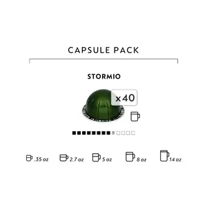 NESPRESSO Vertuo Stormio Capsules, 40 Count