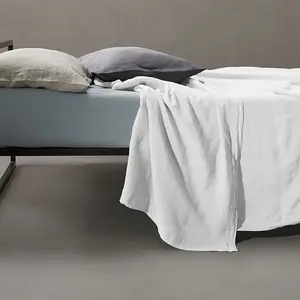 SOCIETY LIMONTA Rem Linen Flat Sheet, King/queen Bianco
