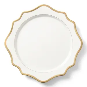 ANNA WEATHERLEY Antique White With Gold Charger - White/gold