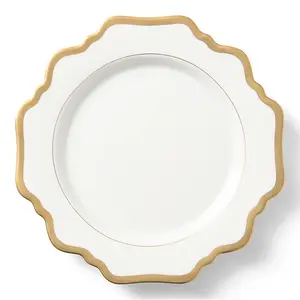 ANNA WEATHERLEY Antique White With Gold Salad Plate - White/gold