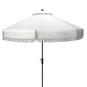 SAFAVIEH Milan 11 Ft Crank Umbrella - White