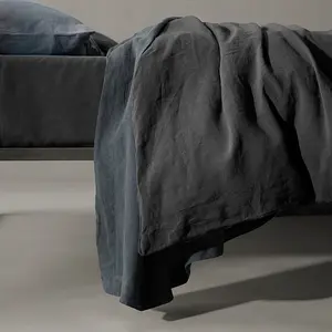 SOCIETY LIMONTA Rem Linen Duvet Cover, King - Antracite