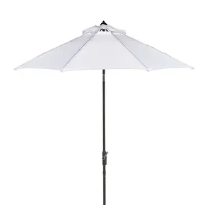 SAFAVIEH Ortega 9 Ft Crank Umbrella White