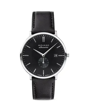 Movado Silhouette Stainless Steel Strap Watch - Black