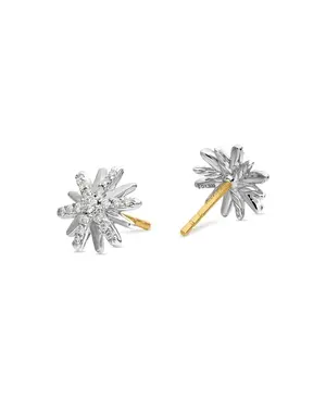 David Yurman Sterling And Diamond Stud Earrings