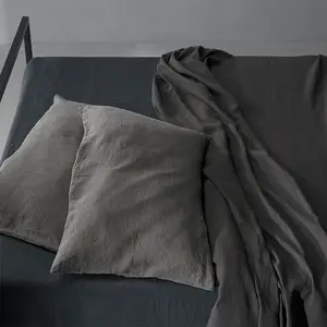 SOCIETY LIMONTA Rem Linen Pillowcase Pair, King - Fumo