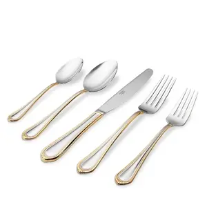 MIKASA Regent Bead Gold 65 Piece Flatware Set