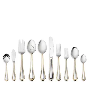 MIKASA Regent Bead Gold 65 Piece Flatware Set - Silver