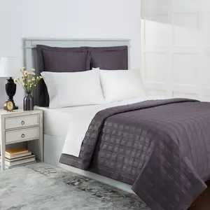 HOME TREASURES Block Coverlet, King - Gray