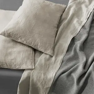 SOCIETY LIMONTA Rem Linen Pillowcase Pair, Queen - Mastice