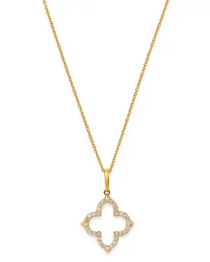 Bloomingdale'S Diamond Clover Pendant Necklace - White/gold