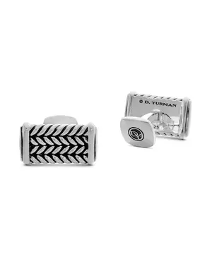 David Yurman Chevron Cufflinks In Sterling 22.8mm - Silver