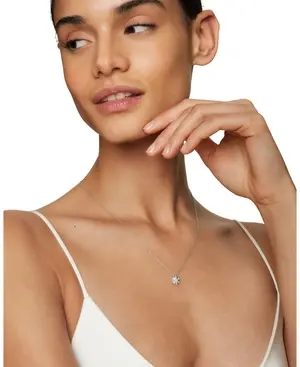David Yurman Petite Starburst Diamond Pendant Necklace - Silver