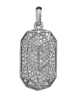 David Yurman Torqued Faceted Amulet With Diamonds - Silver