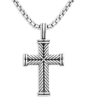 David Yurman Chevron Cross Pendant - Silver
