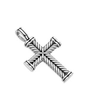 David Yurman Chevron Cross Pendant - Silver