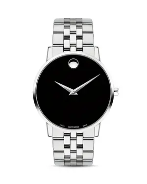 Movado Museum Classic Stainless Steel Watch - Black/silver