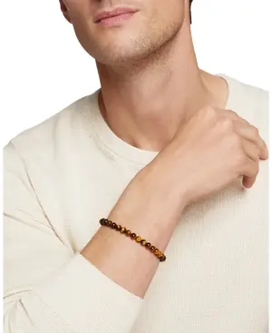 David Yurman Spiritual Beads Bracelet With Tigers Eye - Brown/silver