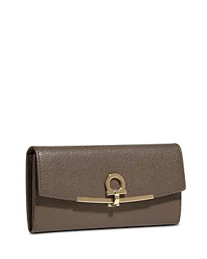FERRAGAMO Salvatore Icona Clip Continental Wallet Caraway