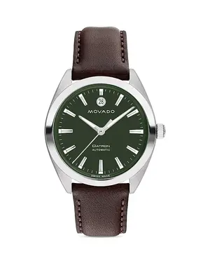 Movado Datron Automatic 40mm Stainless Steel Watch - Green/brown