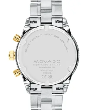 Movado Heritage Series Calendoplan Chronograph, 42mm - Blue/silver