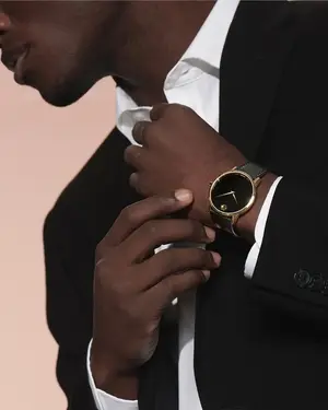 Movado Museum Classic Yellow Gold-tone Case Watch - Black