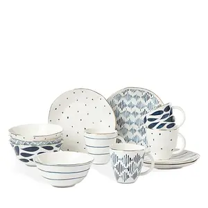 LENOX Bay 12 Piece Dessert Set - Blue