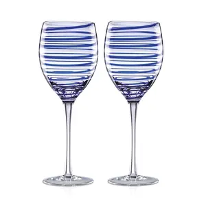 Kate Spade New York Charlotte Street Wine Glass, Set Of 2 - Blue