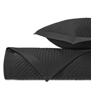 HOME TREASURES Diamond Euro Quilted Sham Set Black
