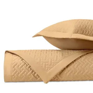 HOME TREASURES Basketweave Euro Quilted Shams Set - Gold