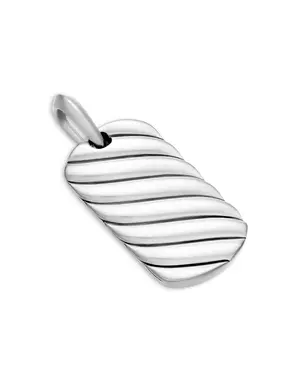 David Yurman Sculpted Cable Sterling Tag Pendant