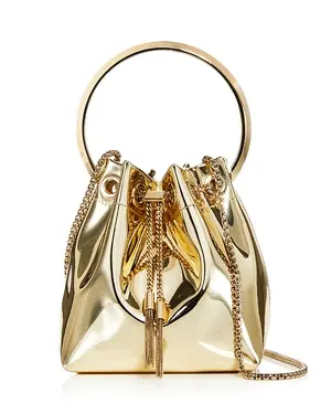JIMMY CHOO Bon Bon Metallic Bucket Bag - Gold Metallic