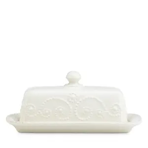 LENOX French Perle Covered Butter Dish - White