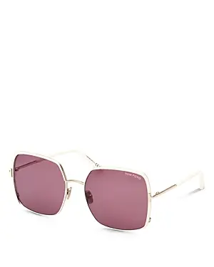 TOM FORD Butterfly Sunglasses 60mm Gold/purple Solid