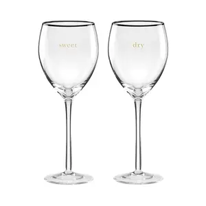 Kate Spade New York Cheers To Us Sweet And Dry Wine Glasses, Set Of 2 - Clear