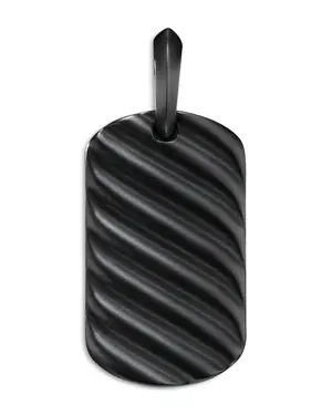 David Yurman Sculpted Cable Tag Pendant - Black