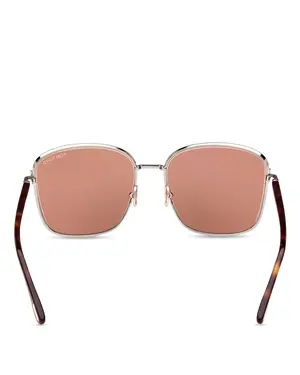 TOM FORD Fern Square Sunglasses - Rose Gold/orange Solid