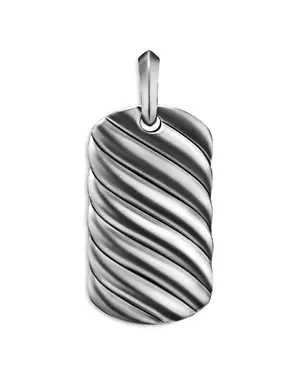 David Yurman Sculpted Cable Tag In Sterling 35mm
