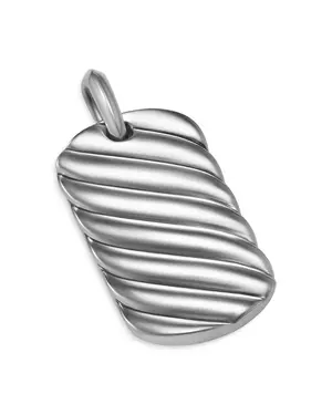 David Yurman Sculpted Cable Tag In Sterling 35mm