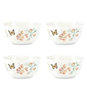LENOX Butterfly Meadow Melamine Bowls, Set Of 4 - White