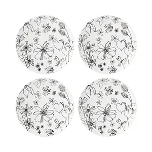 Kate Spade New York Garden Doodle Accent Plate, Set Of 4 - White/black