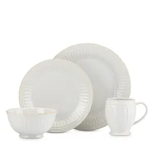 LENOX French Perle Groove 4 Piece Place Setting - White