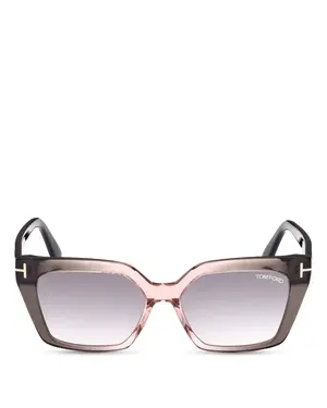 TOM FORD Winona Cat Eye Sunglasses 53mm - Gray/gray Mirrored Gradient