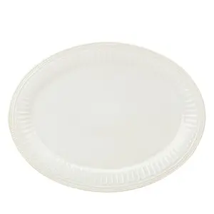 LENOX French Perle Groove 16 Oval Serving Platter - White