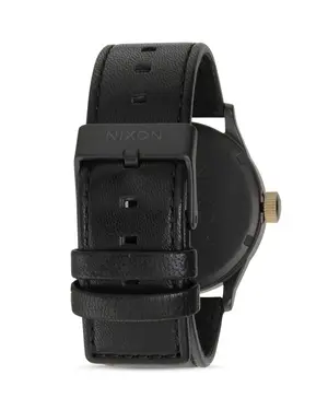 Nixon Sentry Leather Strap Watch 42mm - Black