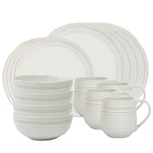 JULISKA Bilbao 16 Piece Dinnerware Set - Whitewash